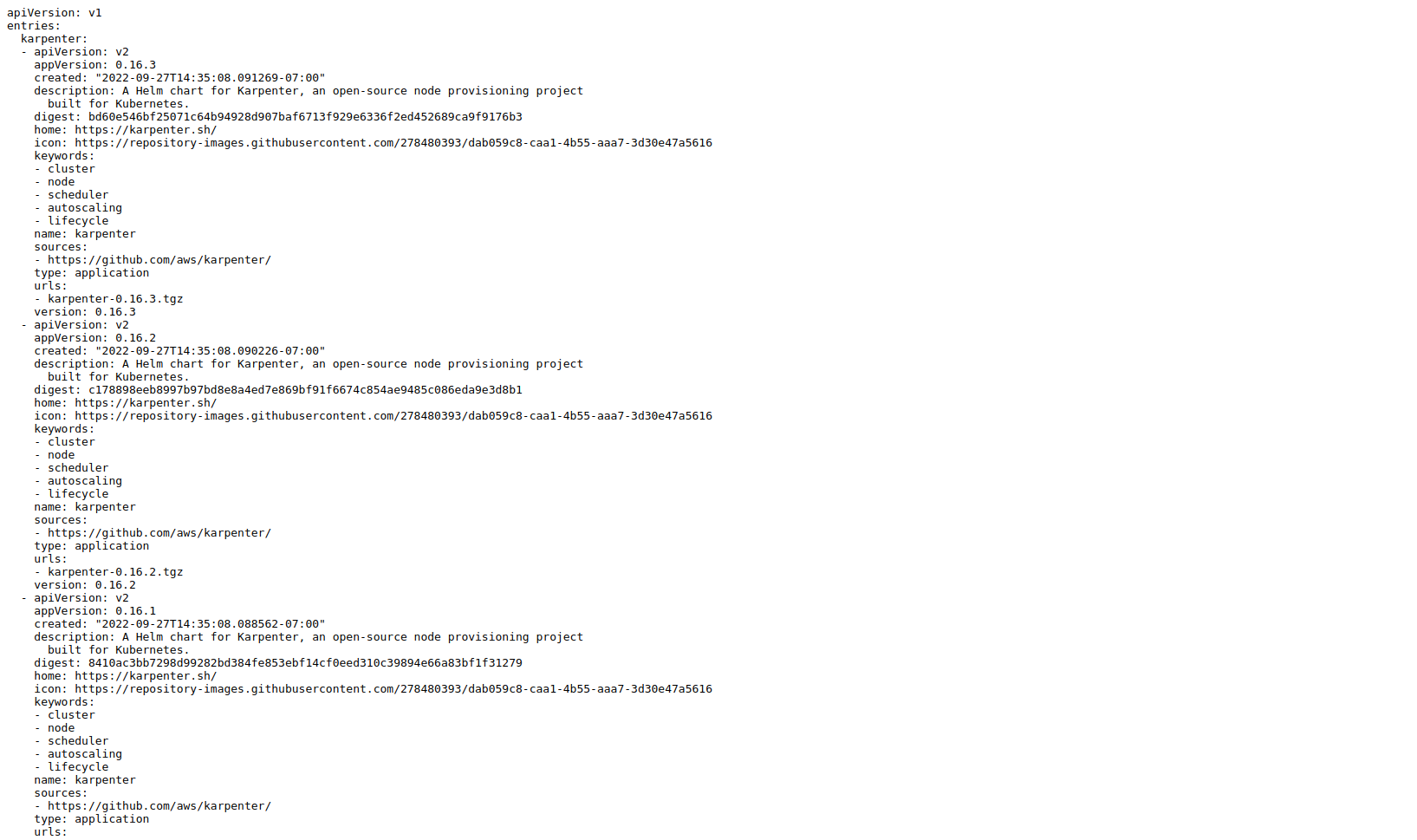 Upgrade chart repository https://charts.karpenter.sh · Issue #3008 · aws/karpenter-provider-aws ...