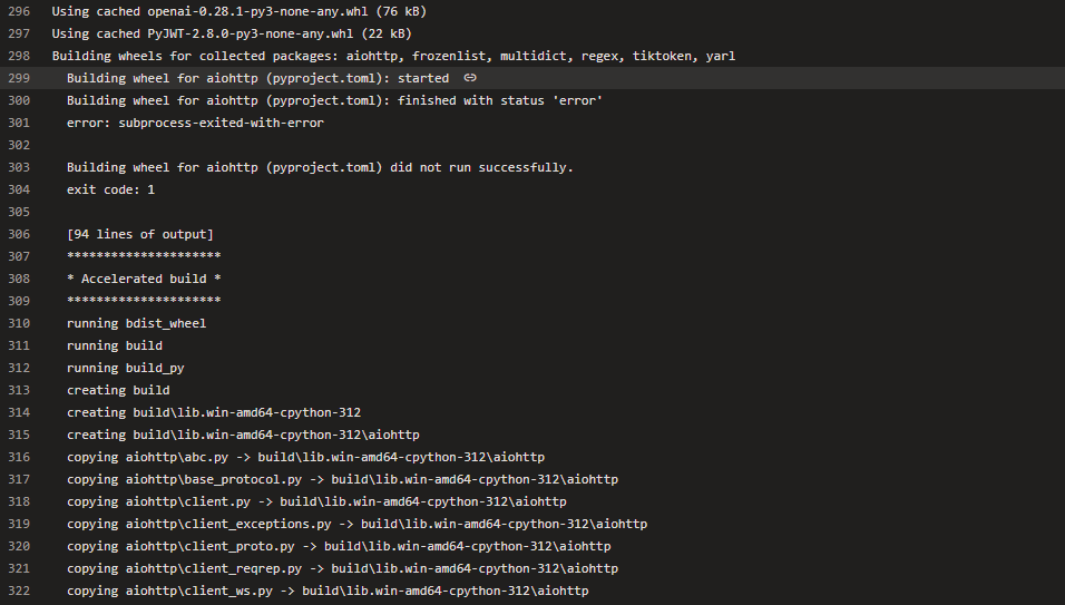 Not all packages support Python 3.12 yet · Issue #752 · Azure-Samples/azure-search-openai-demo ...