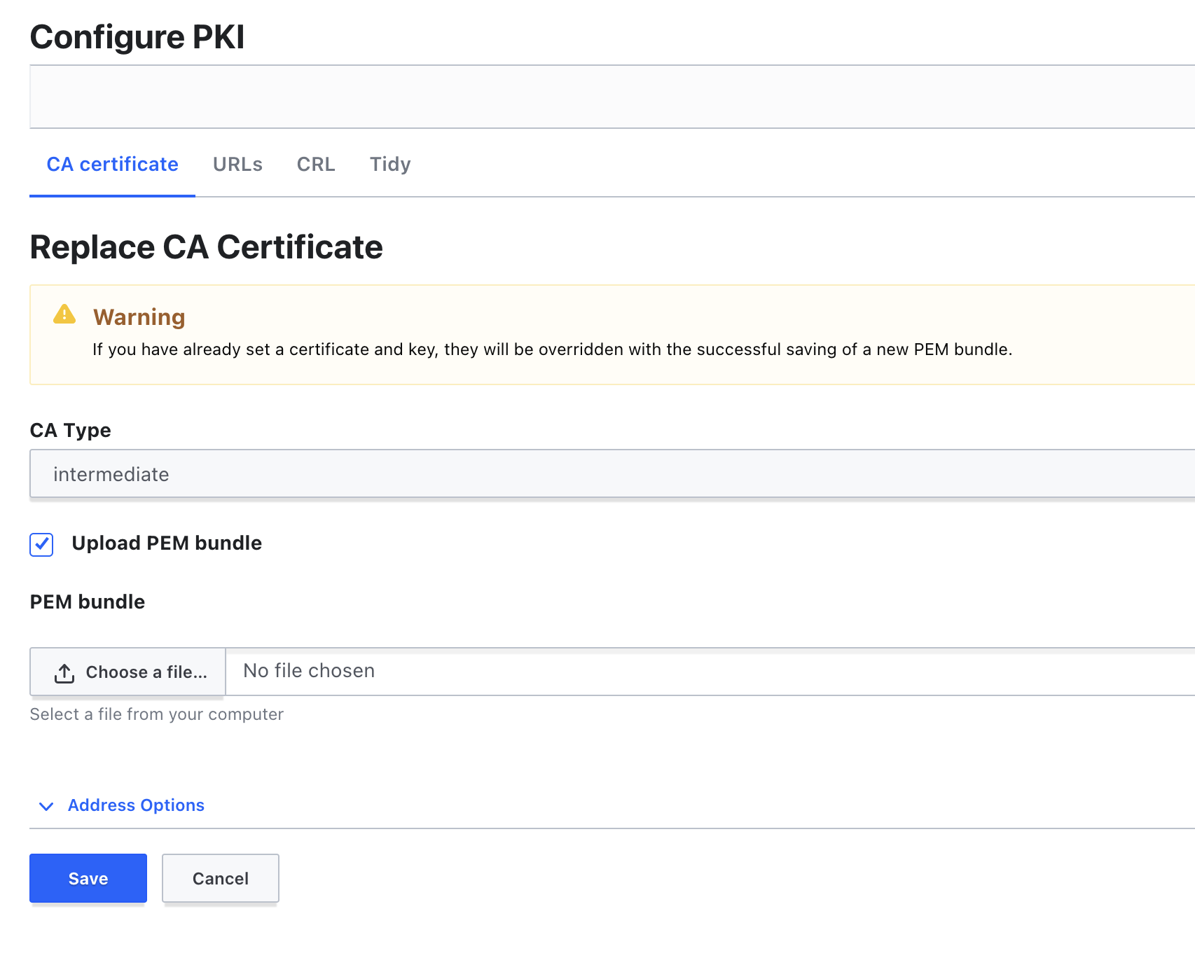 pki: Impossible to set up intermediate CA in GUI · Issue #14637 · hashicorp/vault · GitHub