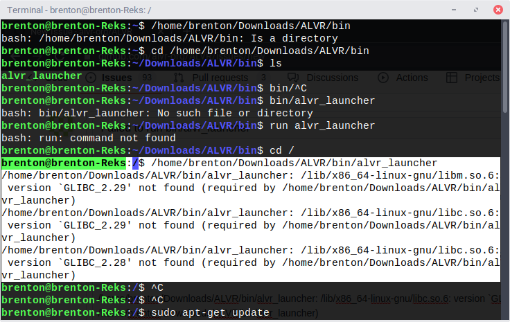 Failed to run bin/alvr_launcher (Getting GLIBC errors) · Issue #1193 · alvr-org/ALVR · GitHub