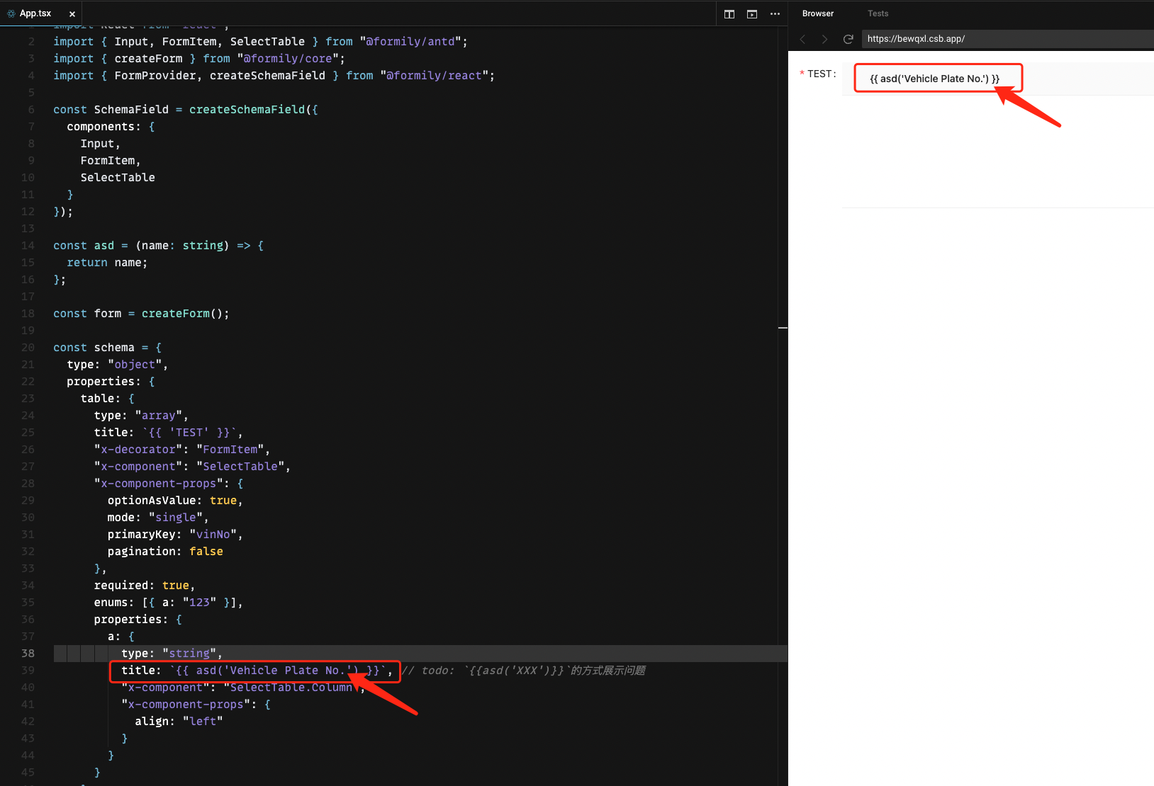 Bug Report Selecttablecolumn组件,title属性使用函数 Asdvin No 赋值,原样显示 · Issue 3396 · Alibaba 4698