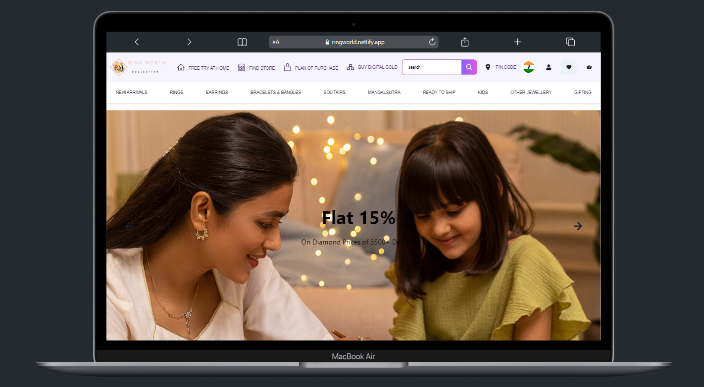 GitHub - Dhiman-22/Caratlane-Clone: Ring World is ECommerce Website ...