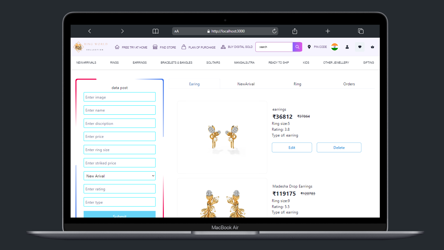 GitHub - Dhiman-22/Caratlane-Clone: Ring World is ECommerce Website & is a clone of CaratLane ...