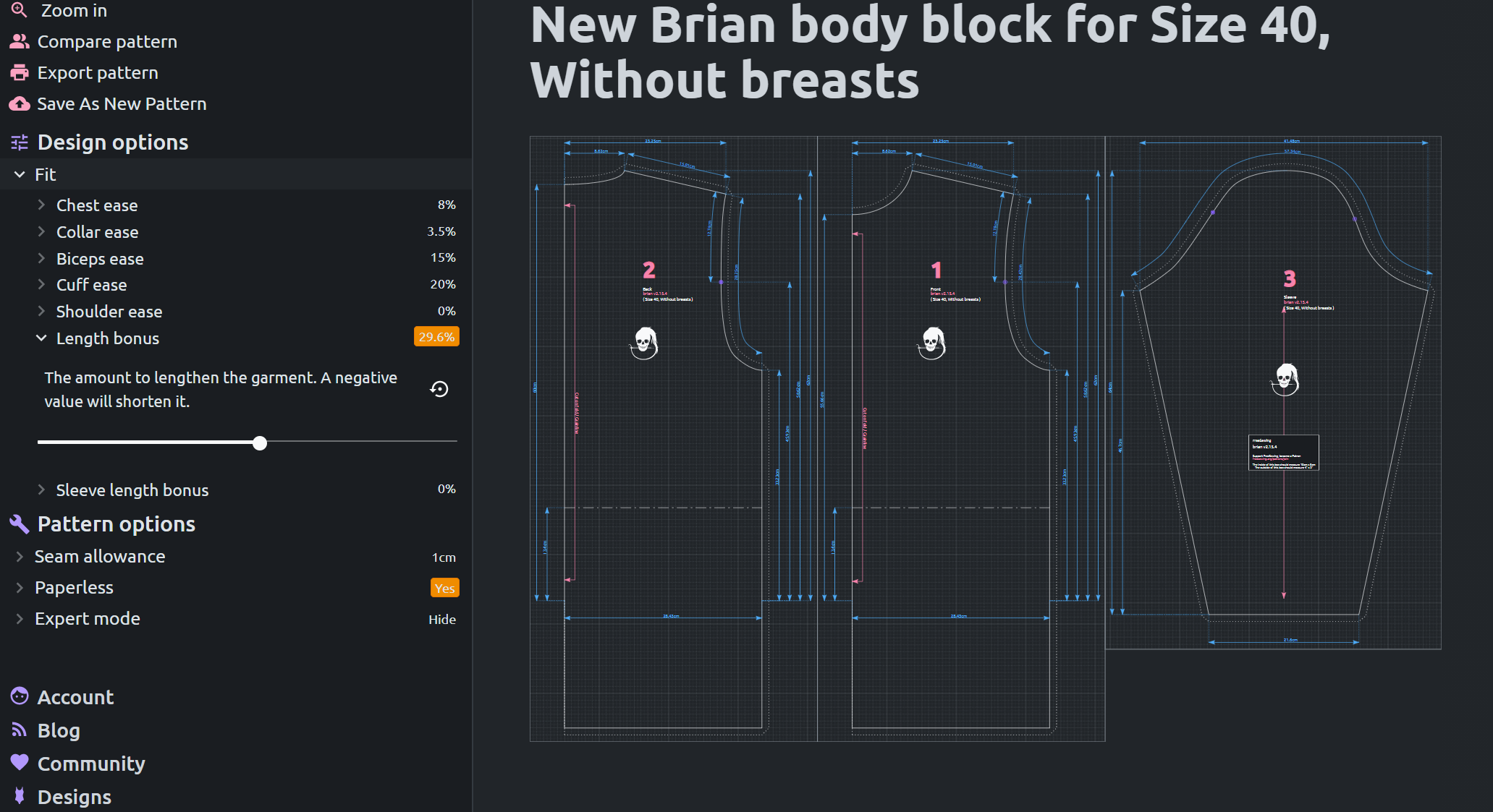 Bug Report - Length measurements don't update for Bent and Brain blocks with Paperless pattern ...