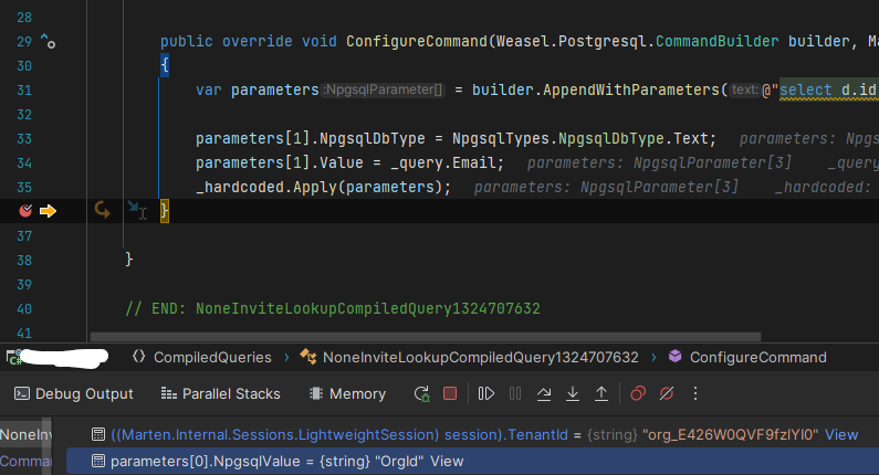 Tenanted compiled queries are broken in v6 release · Issue #2595 · JasperFx/marten · GitHub