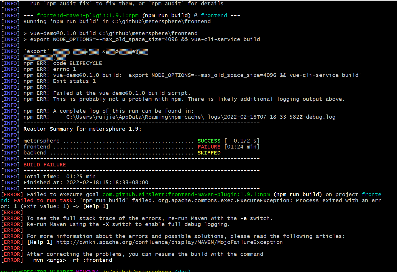 [BUG]npm run build occurs erros. · Issue #10665 · metersphere/metersphere · GitHub