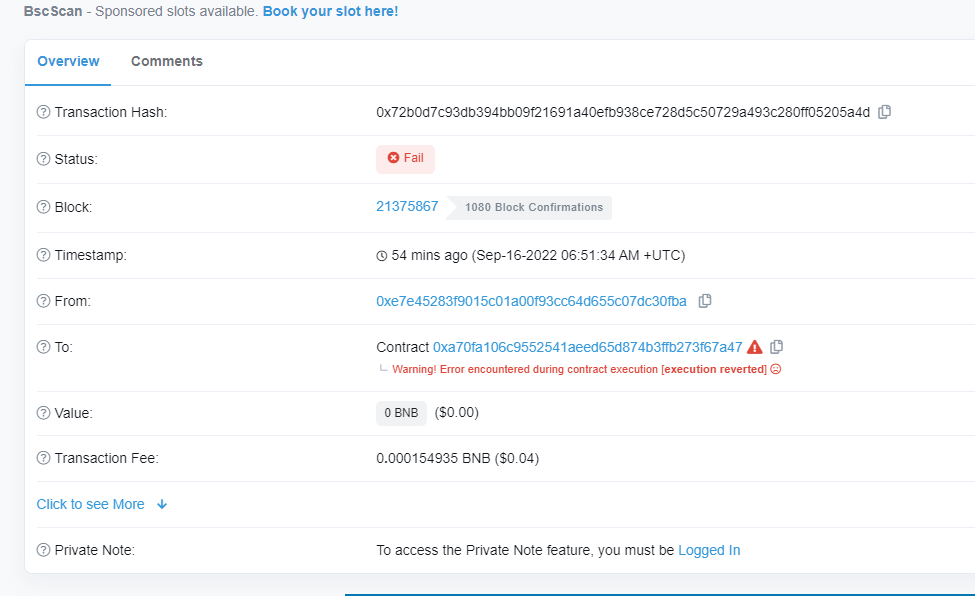Smart Contract Execution Reverted Trying To Claim Withdraw Bnb Funds From My Contract No