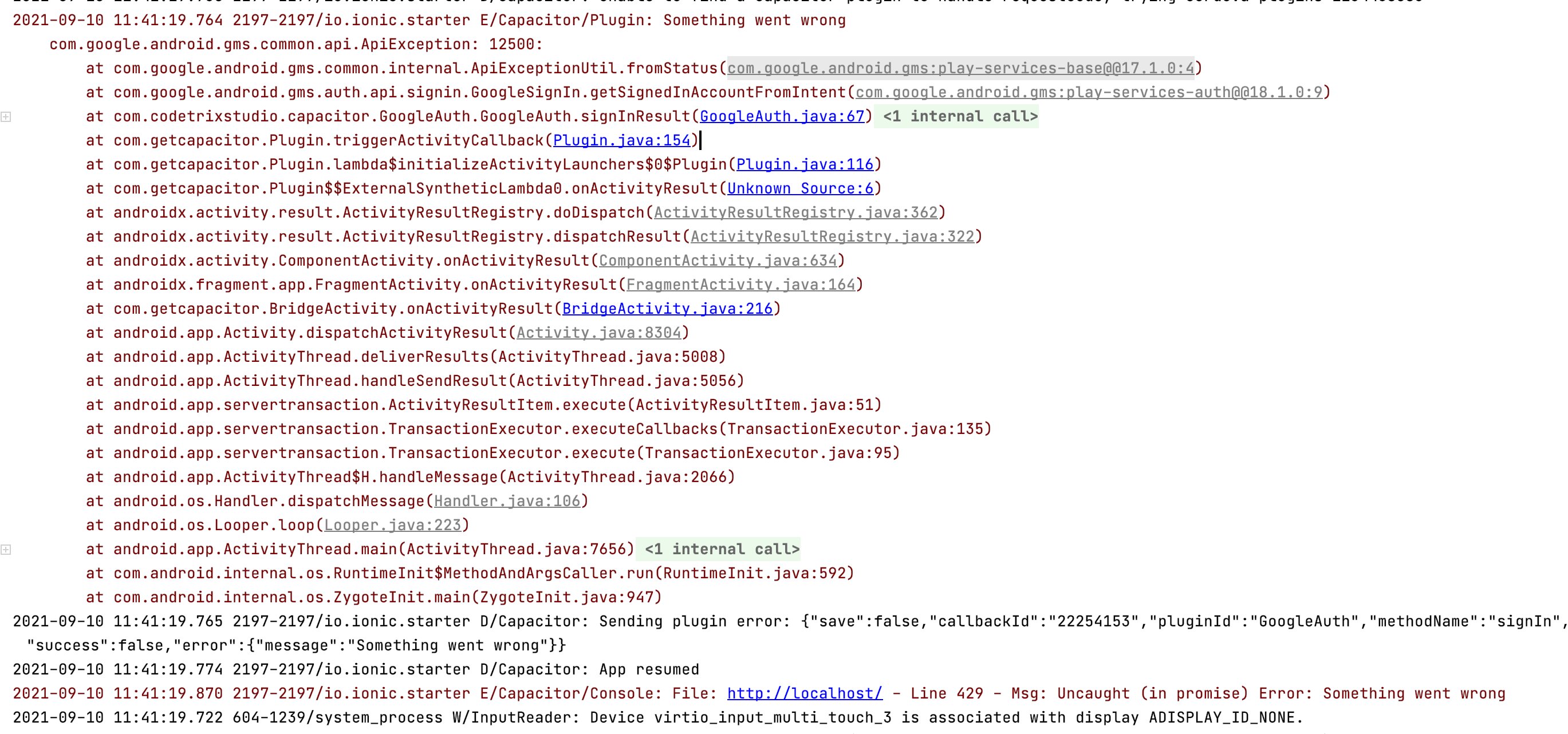 Android Error: {"message":"Something went wrong"} · Issue #10 · CodetrixStudio ...