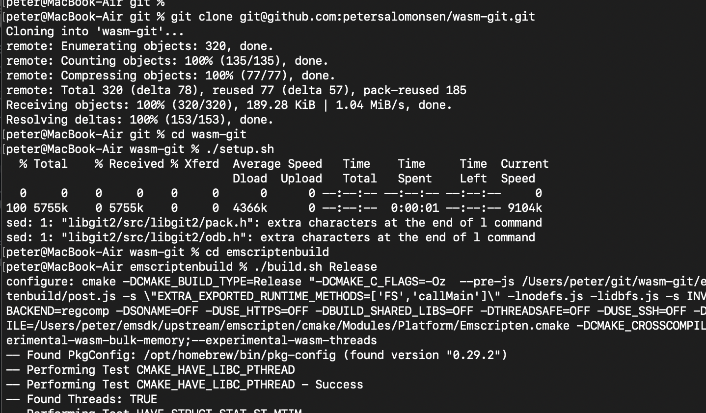Failing to build wasm-git · Issue #67 · petersalomonsen/wasm-git · GitHub