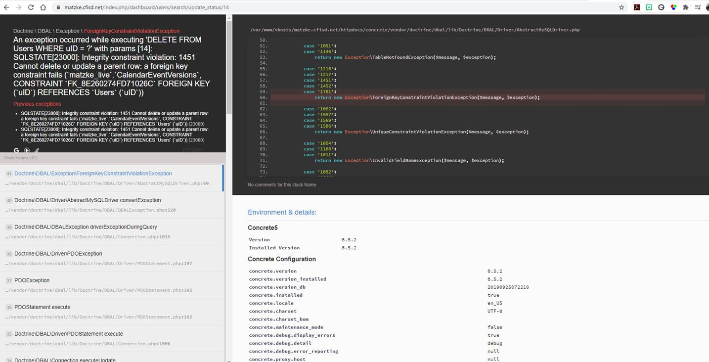 SQL-error when deleting user who uploaded files · Issue #5322 · concretecms/concretecms · GitHub