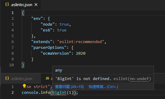ESLint is still report "'BigInt' is not defined" even ecmaVersion is 2020 · Issue #14320 ...