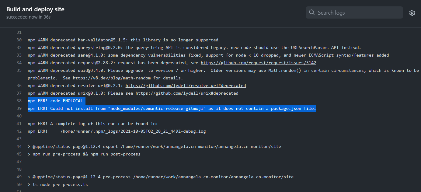 FIXED: Static site not working/building (see solution) · Issue #453 · upptime/upptime · GitHub