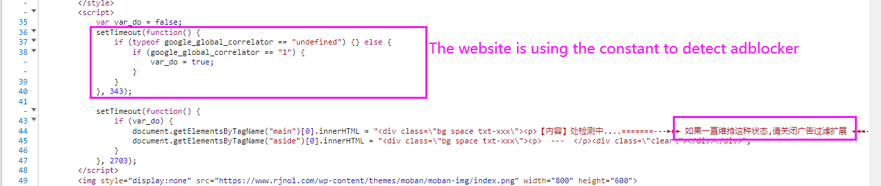 Anti-ADB detection found in www.rjno1.com · Issue #120615 · AdguardTeam ...