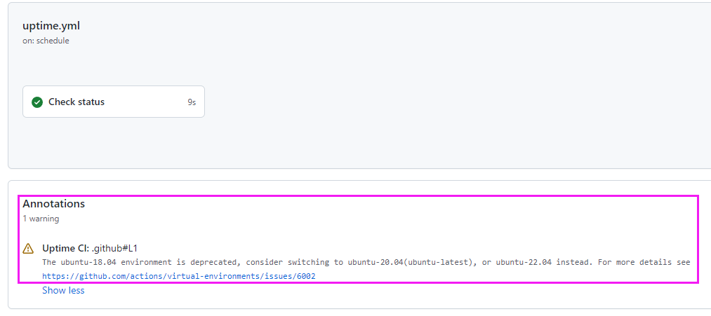 The ubuntu-18.04 environment is deprecated · Issue #635 · upptime/upptime · GitHub