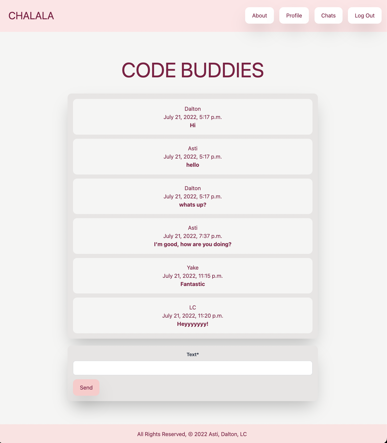 GitHub - AnastasiiaAsti/chalala: Connect with people from around the world who share your ...