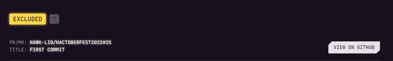 EXCLUDED from hacktoberfest 2022 · Issue #58 · hawk-lib/hactoberfest2022 · GitHub