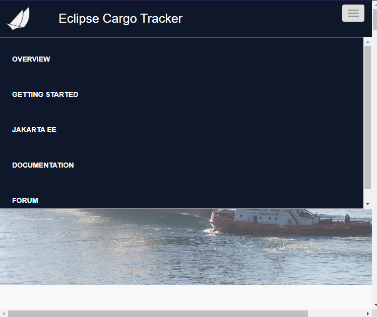 Navbar Menu Overlapping on the text on Home Section. · Issue #259 · eclipse-ee4j/cargotracker ...