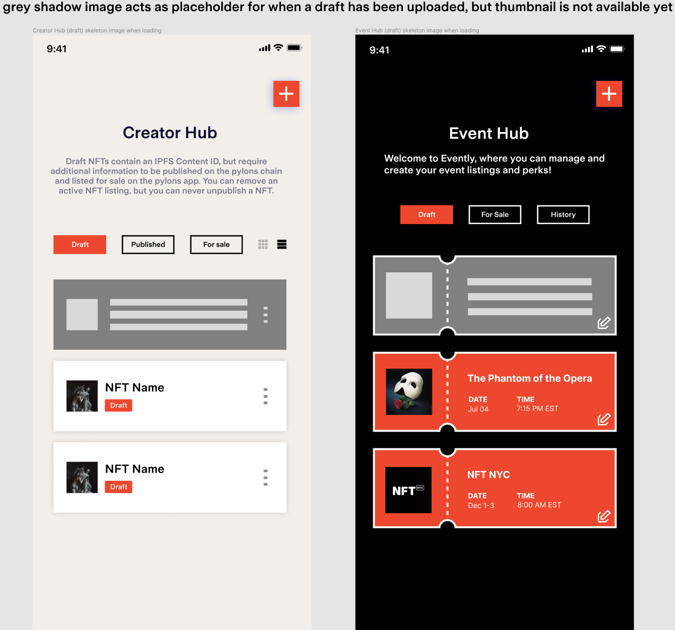 Grey shadow skeleton placeholder for new drafts where thumbnail is not ...