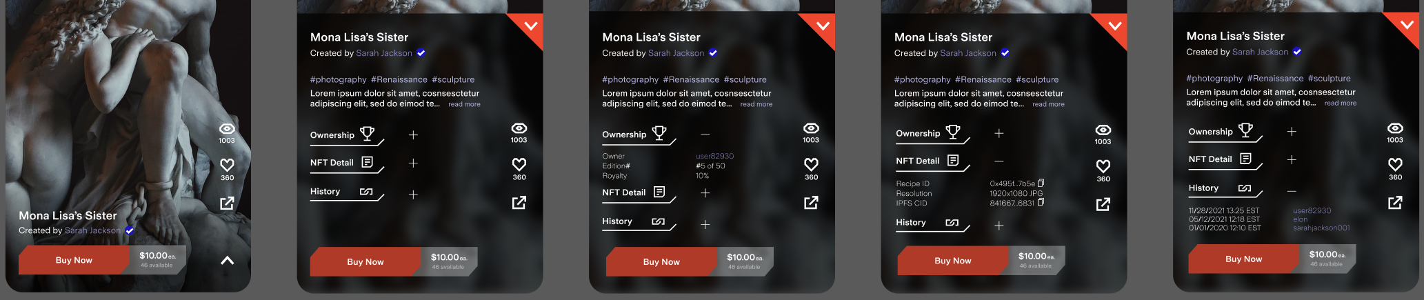 Revised NFT Full Screen View (Buy Now + sub-tabs) · Issue #1344 · Pylons-tech/pylons · GitHub