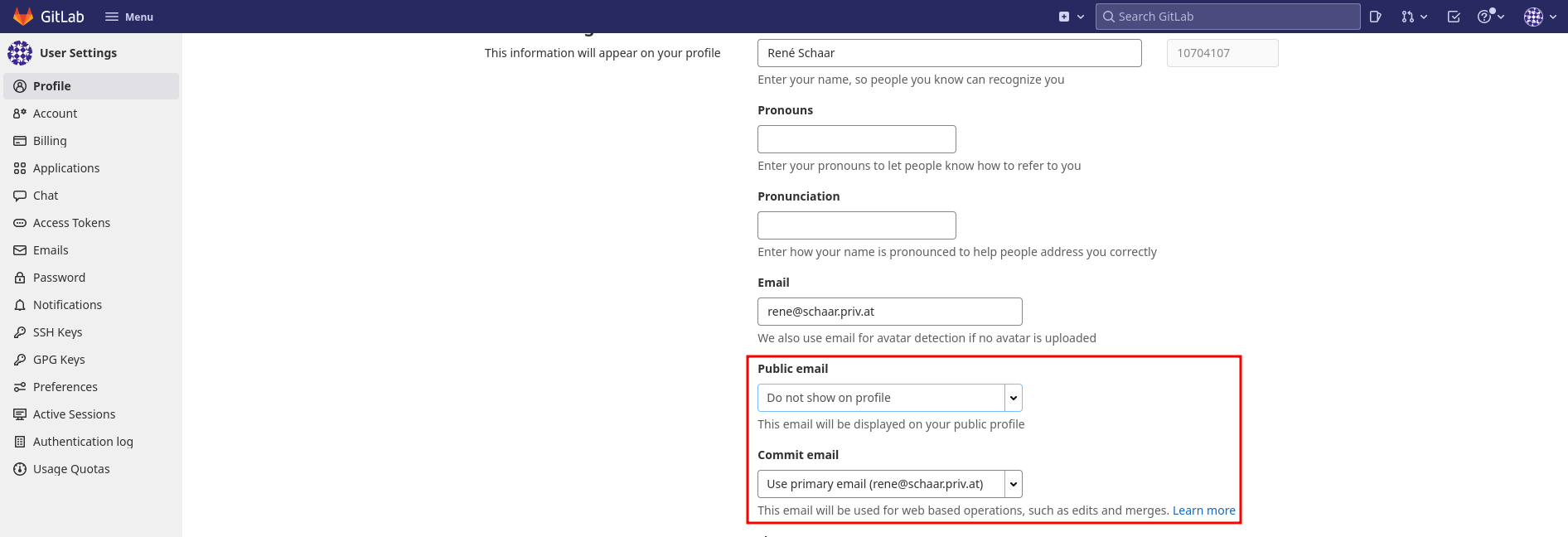 Feature Request Option To Choose Which Email Will Be Displayed · Issue 18596 · Go Giteagitea