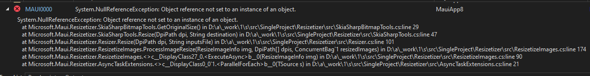 NullReferenceException when Resources/Images contains non-image · Issue #6166 · dotnet/maui · GitHub