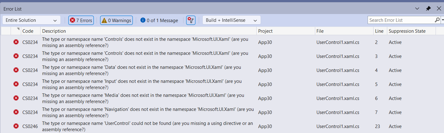 The Uwpwpf Project Add Winui Items Occour Errors Cs0234 And Cs0236 · Issue 8435 · Microsoft