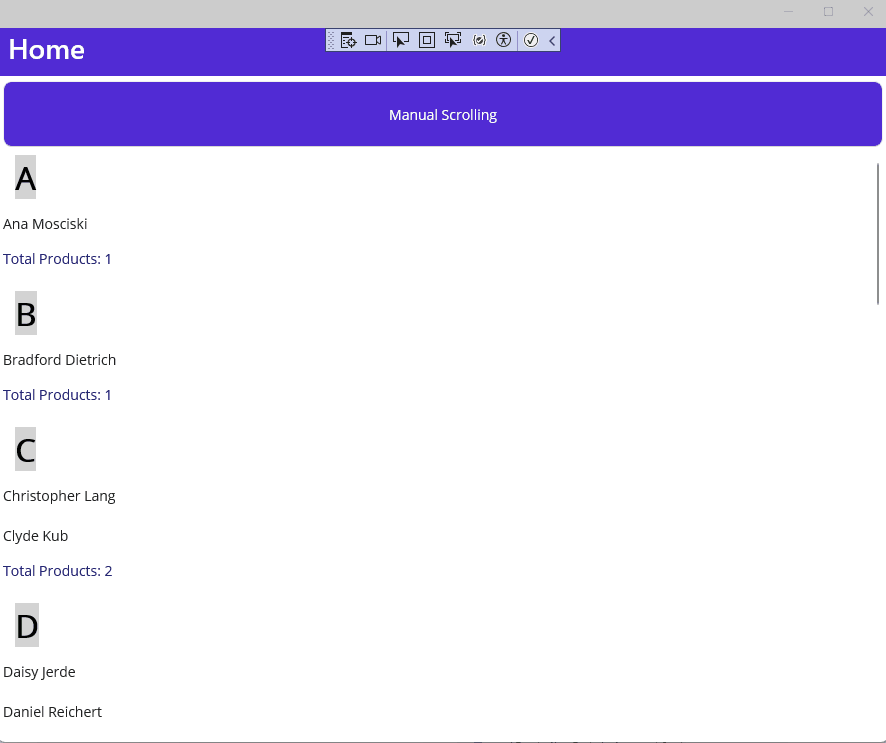 The ScrollTo method does not carry the element in a grouping · Issue #8718 · dotnet/maui · GitHub