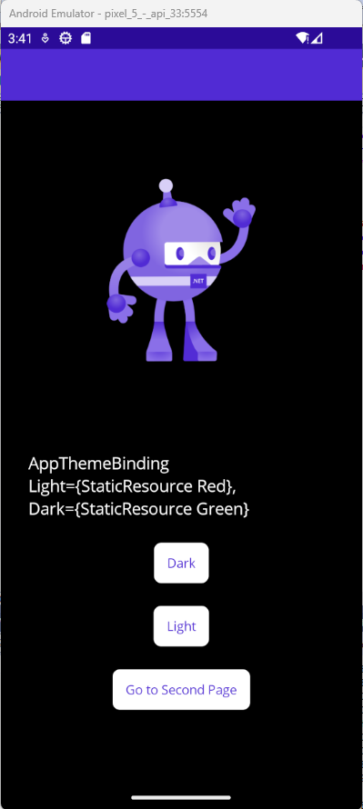 MAUI - Android Navigationbar BarBackgroundColor is not updating as per the Theme color specified ...