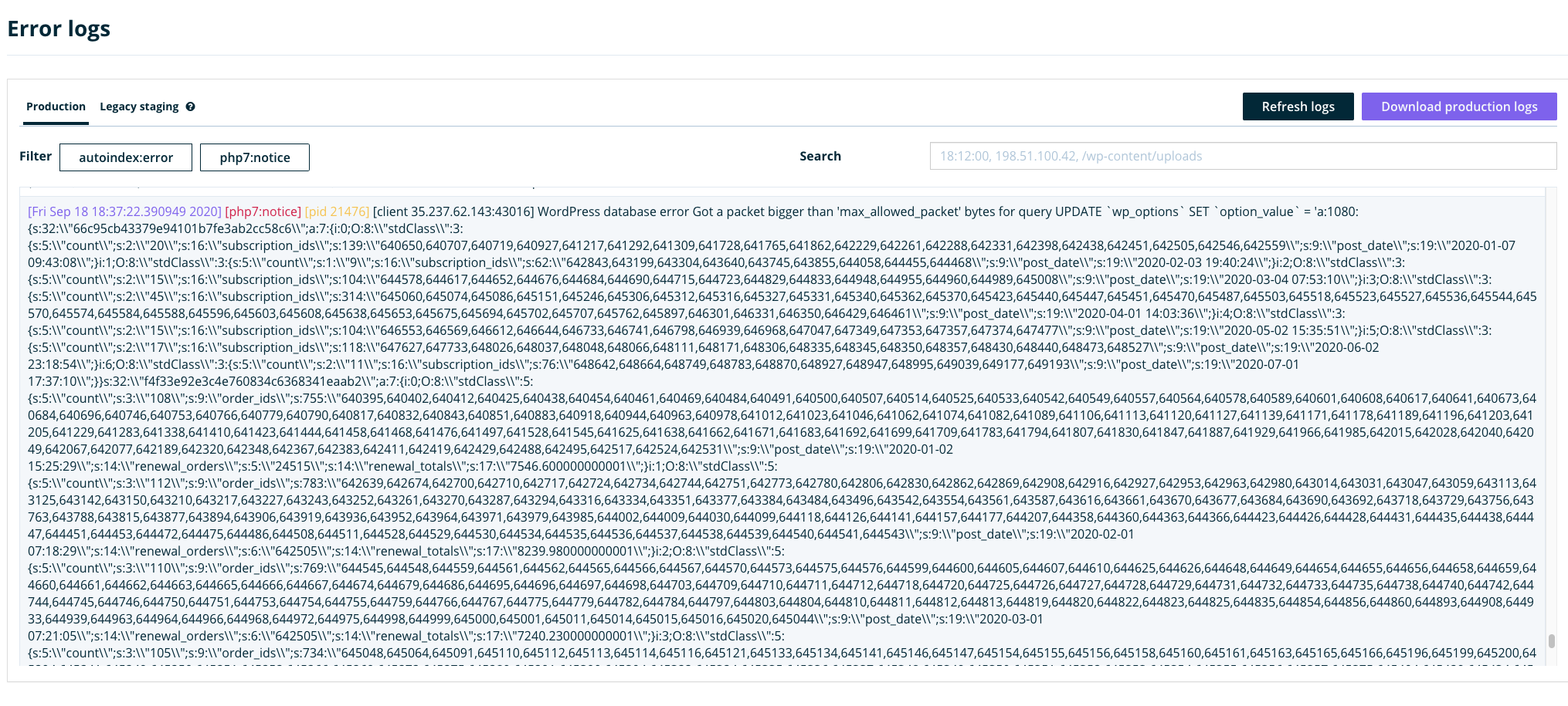 Wordpress Database Error Got A Packet Bigger Than Maxallowedpacket 
