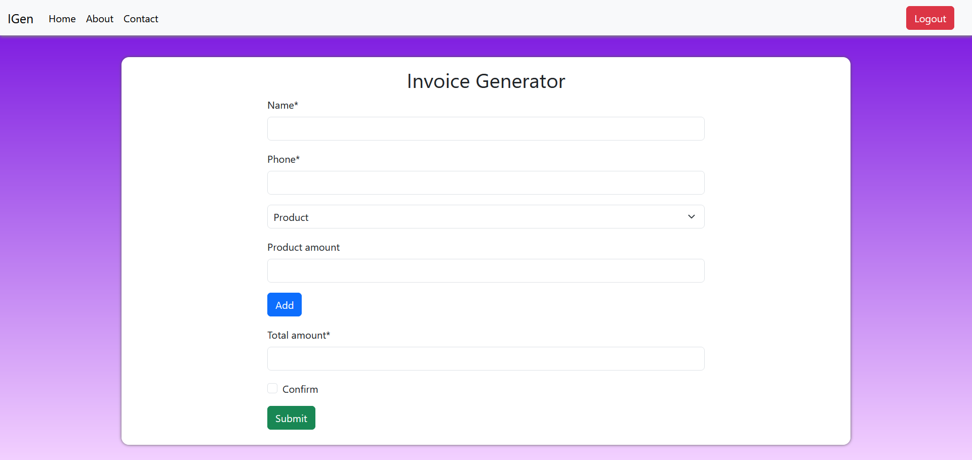 Github Ayushbathre2001invoice Generator Igen Is A Web Application That Generates Invoices In 