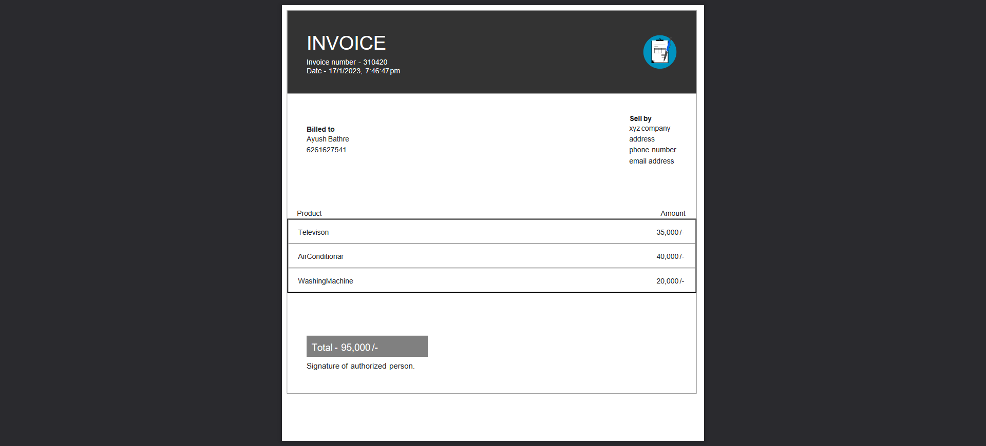GitHub - AyushBathre2001/Invoice-generator: IGen is a web application ...