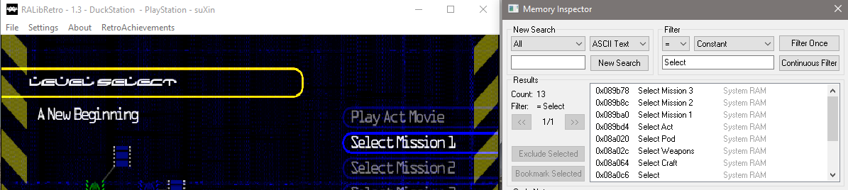ASCII Text memory search is not functional if there's only one search result · Issue #311 ...