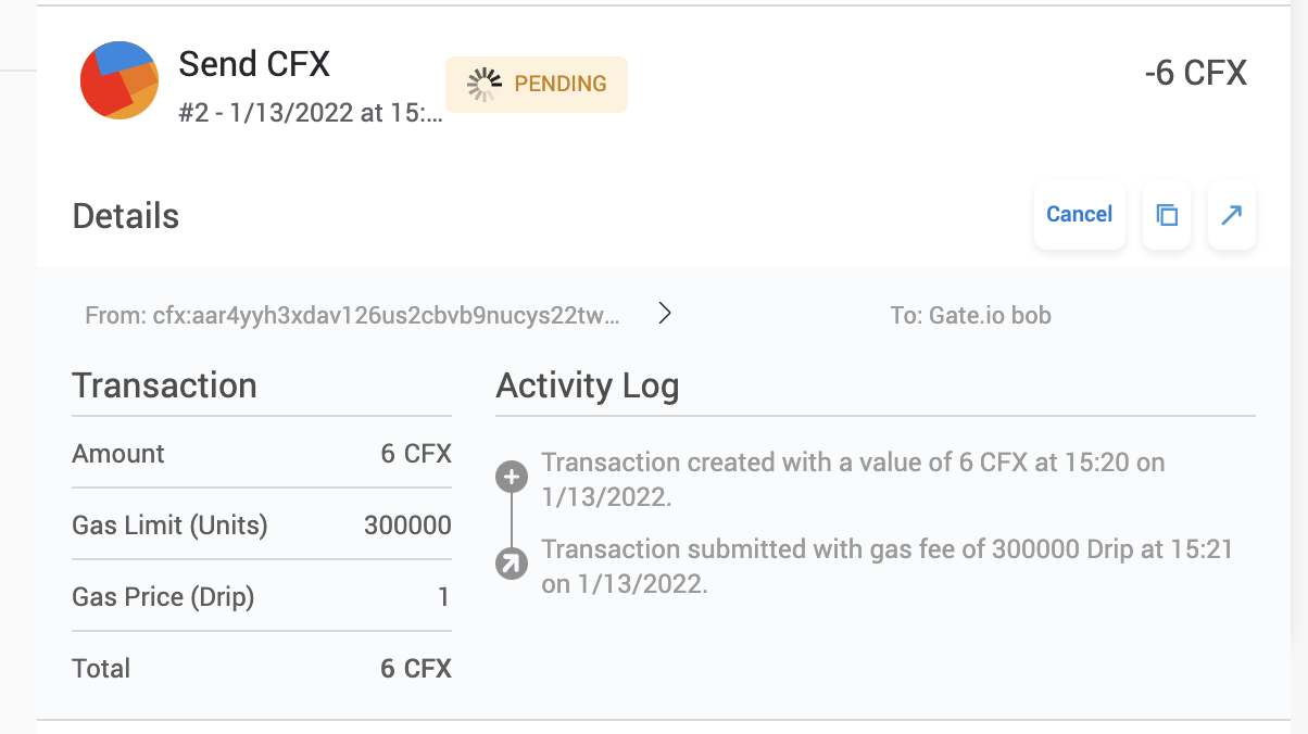 pending transaction · Issue #378 · Conflux-Chain/conflux-portal · GitHub