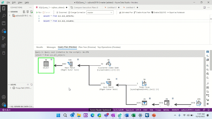 A11y_Azure Data Studio_Query Plan (Preview)_ScreenReader: NVDA announcing as graphic link for ...