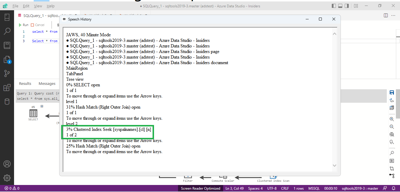 A11y_Azure Data Studio_Query Plan (Preview)_ScreenReader: NVDA announcing as expanded for ...