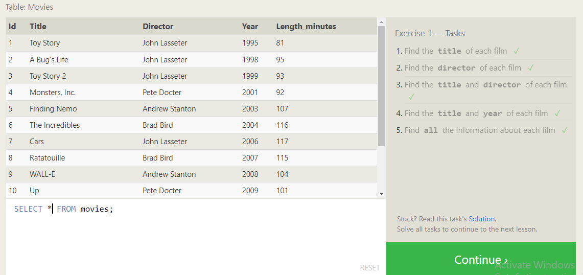 Prep: Introduction to SQL ️: | Reading-Notes