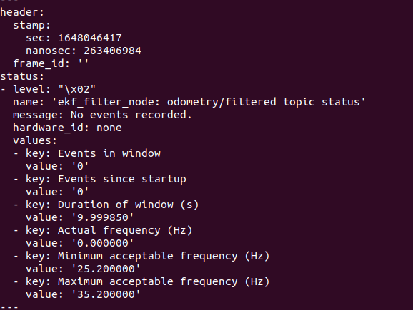 echo /odometry/filtered no data · Issue #740 · cra-ros-pkg/robot_localization · GitHub