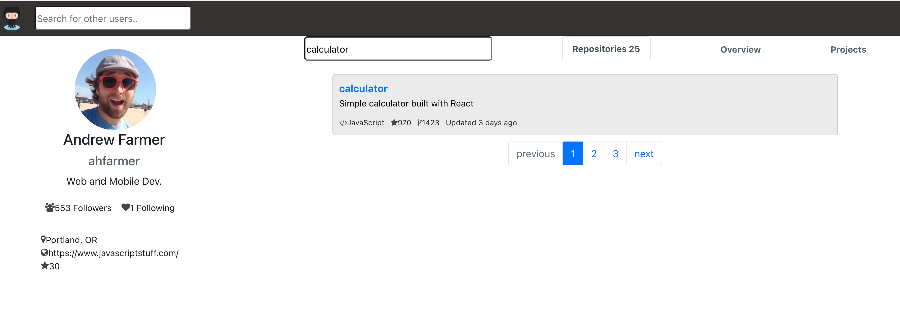 GitHub - asnaga0293/GitHub-Explore-ReactApp: Simple interface to mock github search repositories ...