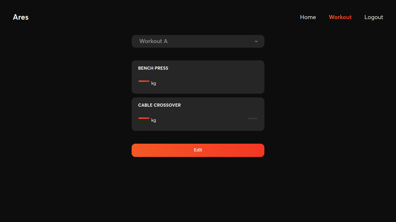GitHub - brunosag/ares: A minimal workout tracker web app built with Flask.