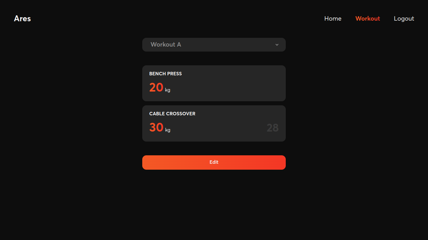 GitHub - brunosag/ares: A minimal workout tracker web app built with Flask.