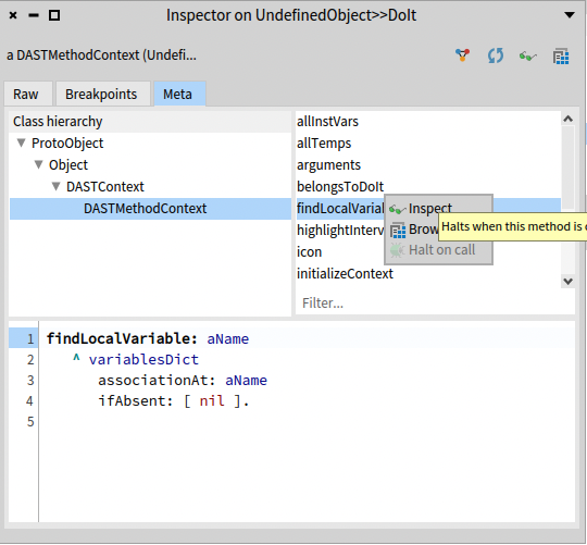 Halt on Call in Meta browser in the inspector is disabled · Issue #480 · pharo-spec/NewTools ...