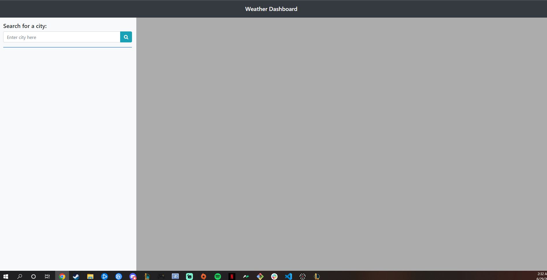 Github Kevnikica Weather Dashboard
