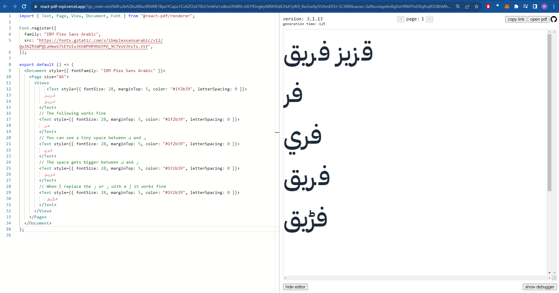 Arabic: glyph spacing issue in PDFs · Issue #542 · IBM/plex · GitHub