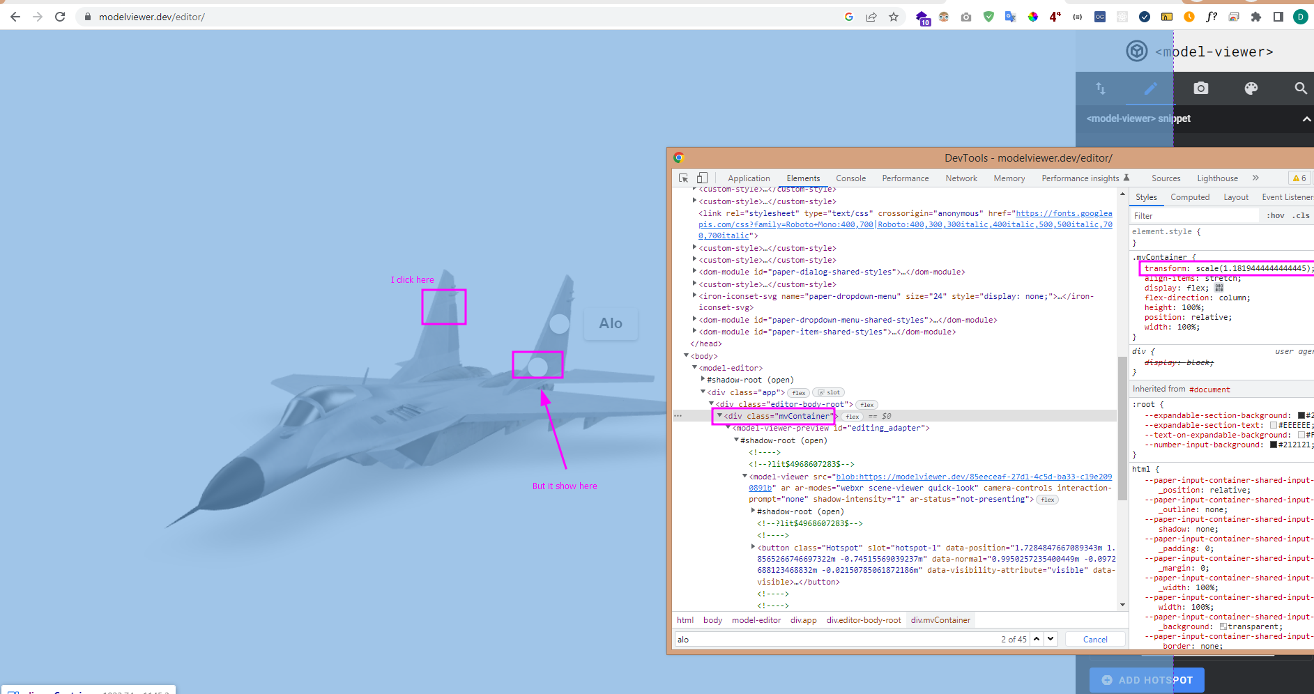 positionAndNormalFromPoint return null if css scale apply · Issue #4294 · google/model-viewer ...