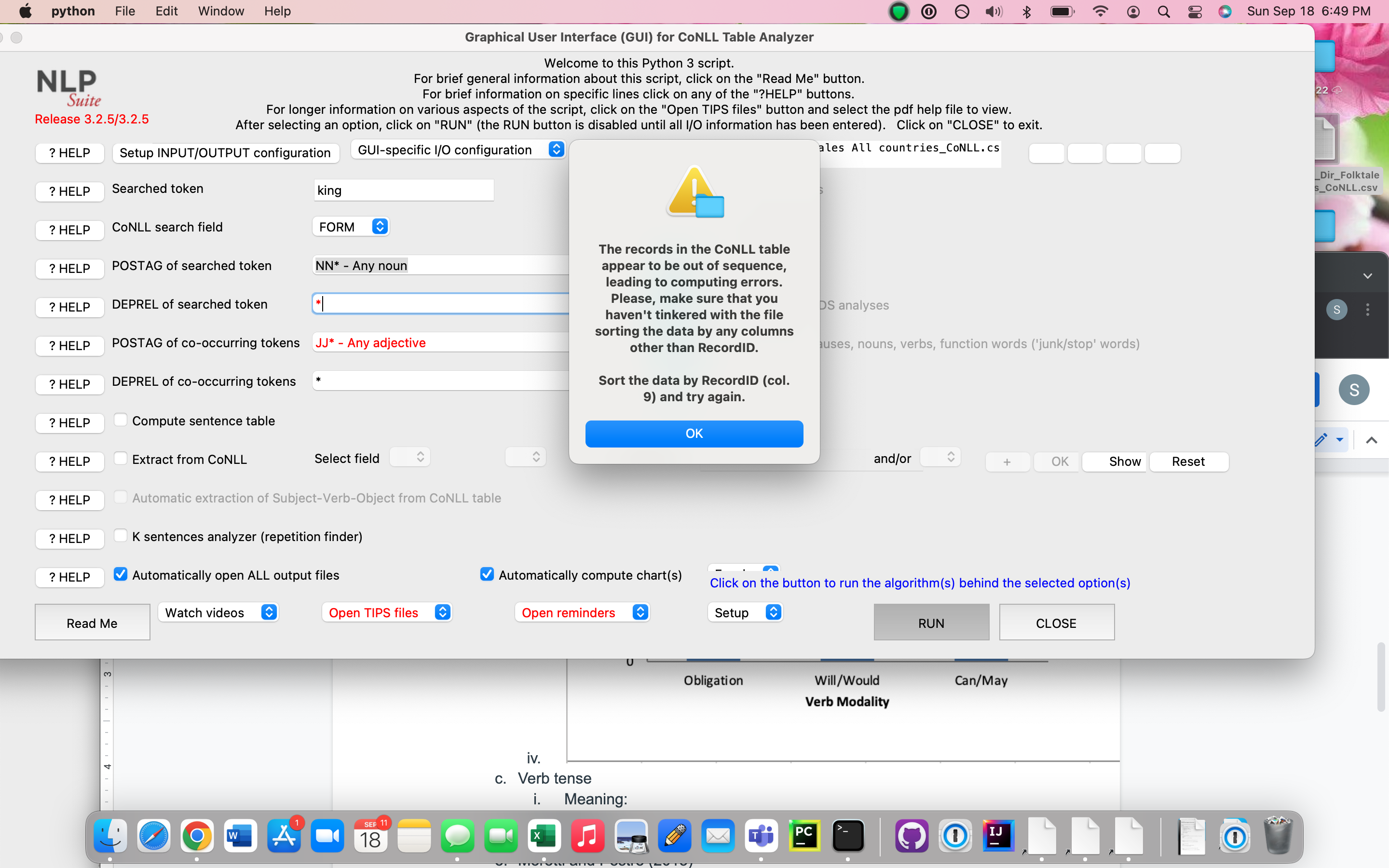 [BUG]: Trouble running CoNLL Table Analyzer · Issue #802 · NLP-Suite/NLP-Suite · GitHub