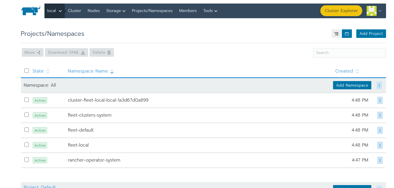 Rancher v2.5 fleet and rancher-operator namespaces created outside any project · Issue #31209 ...