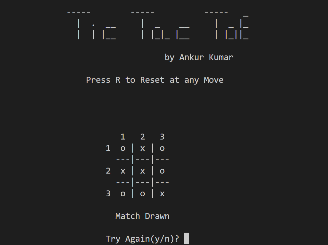 GitHub - kumarankur507/Tic-Tac-Toe-AI: A Tic-Tac-Toe AI which always ...