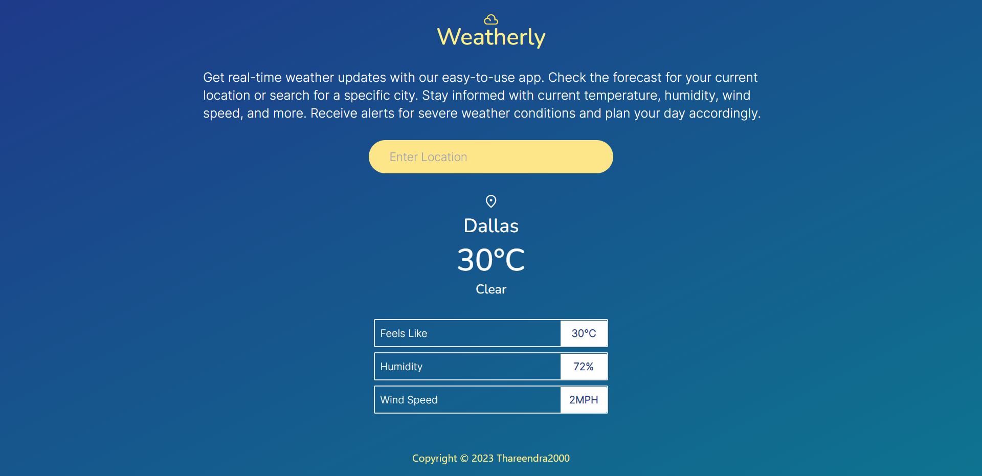 Github Thareendra2000weatherapp This Is A Small Weather App Which Can Generate Weather 
