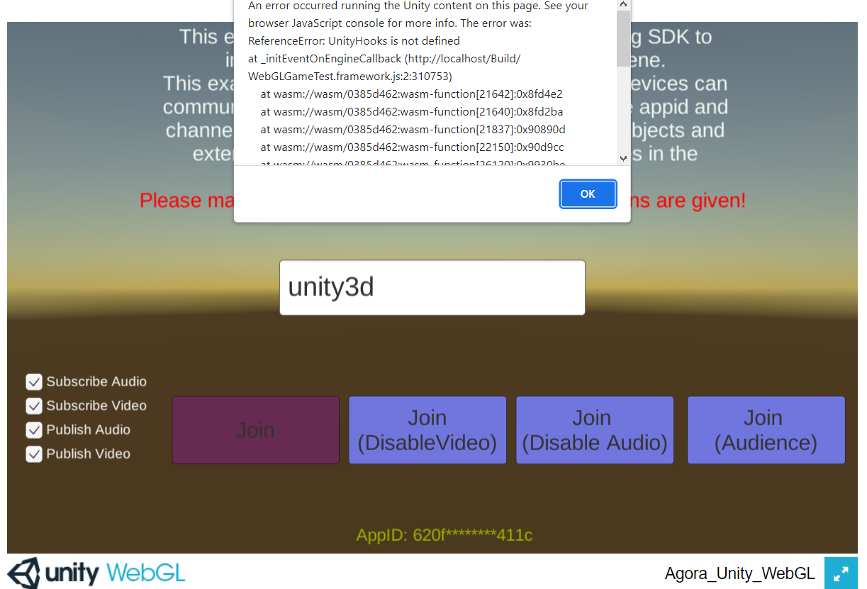 [BUG] ReferenceError: UnityHooks is not defined _initEventOnEngineCallback · Issue #50 · AgoraIO ...