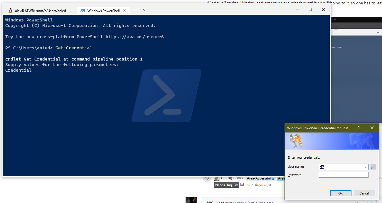 Login Window appears behind Terminal Window · Issue #3243 · microsoft ...